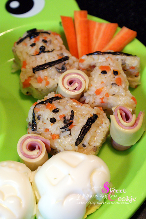 [캐릭터주먹밥]아이랑 같이 만드는 토마스주먹밥 , 밥샌드위치, 서울우유치즈, 유기농맑은치즈