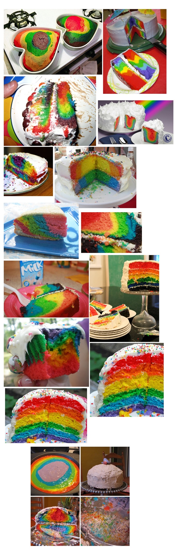신기한 무지개 케이크;;이게 뭐얌 무지개 케이크;;;